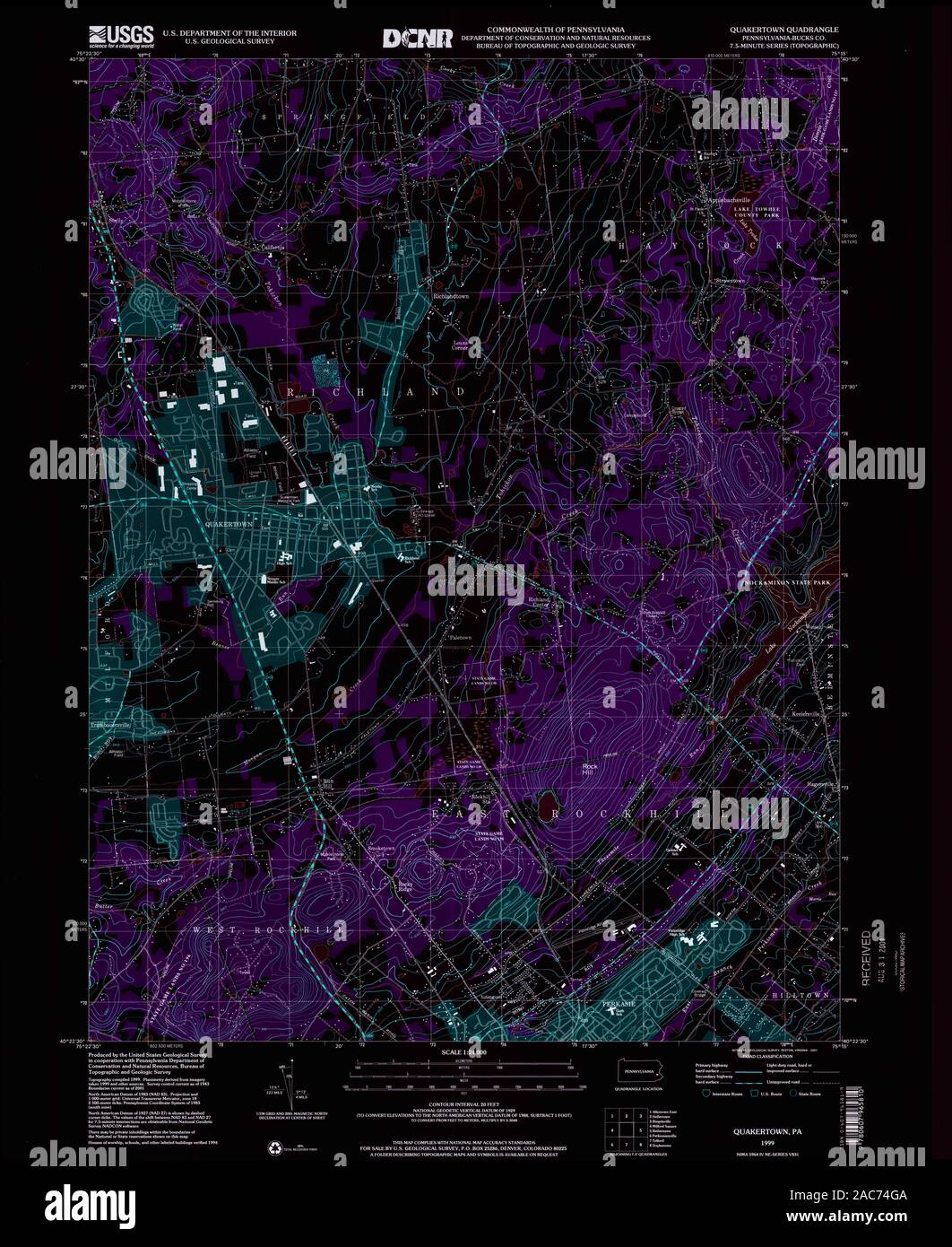 Map of quakertown hi-res stock photography and images - Alamy