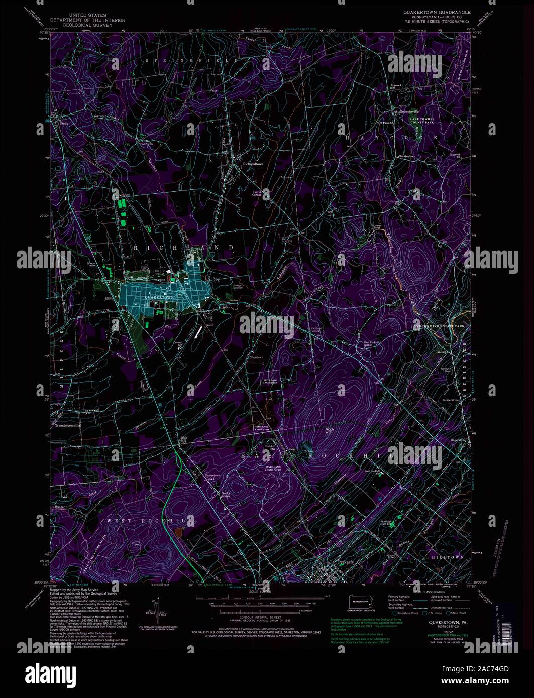 Map of quakertown hi-res stock photography and images - Alamy