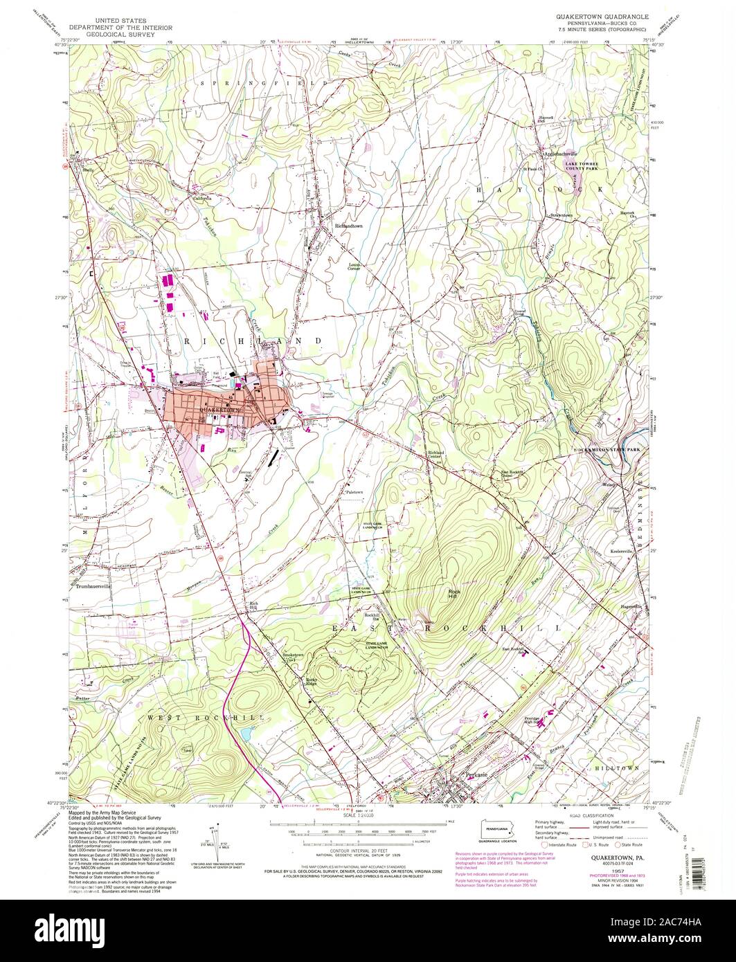 Map of quakertown hi-res stock photography and images - Alamy