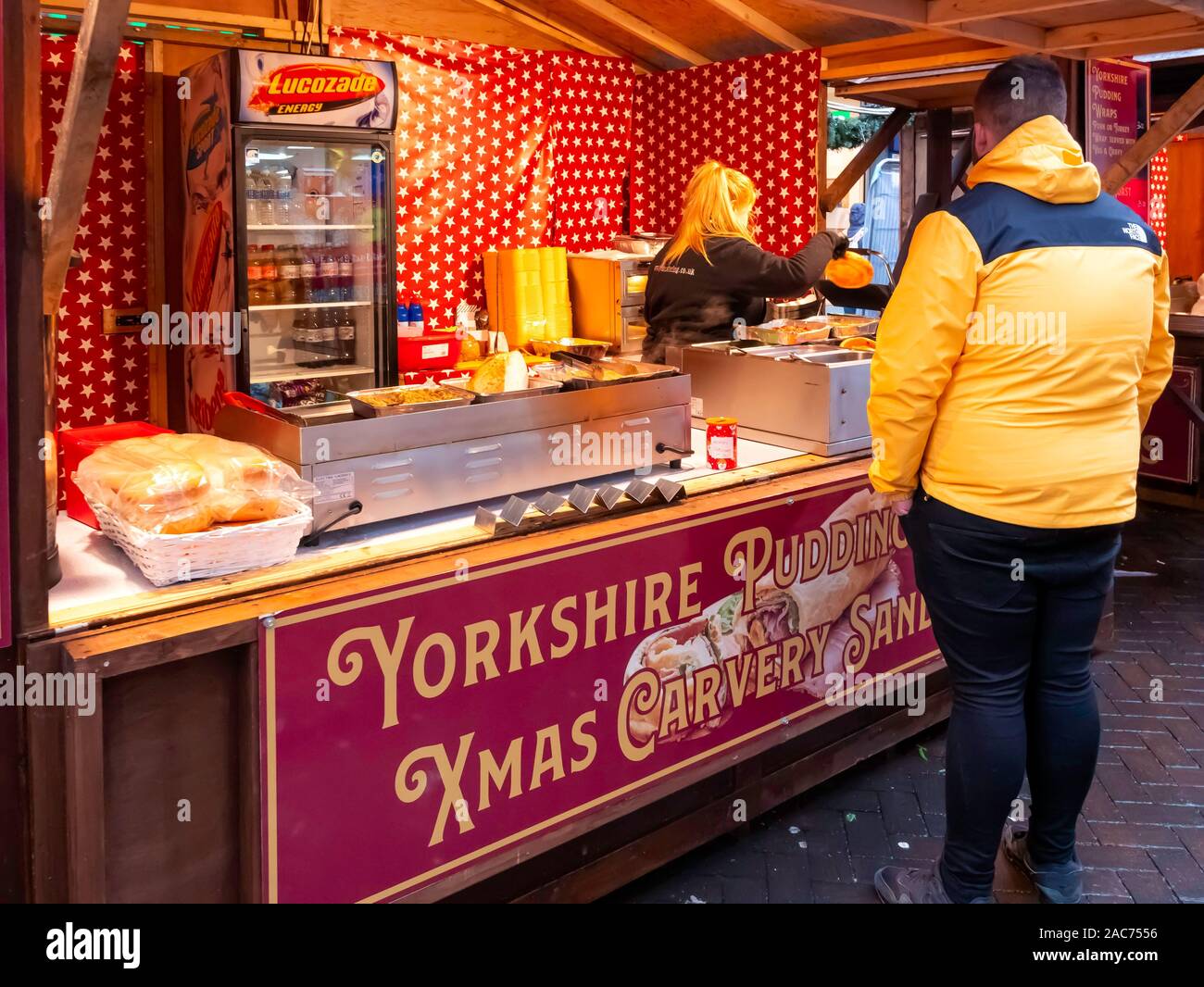 A man buying buying from a winter stall in Middlesbrough selling ...