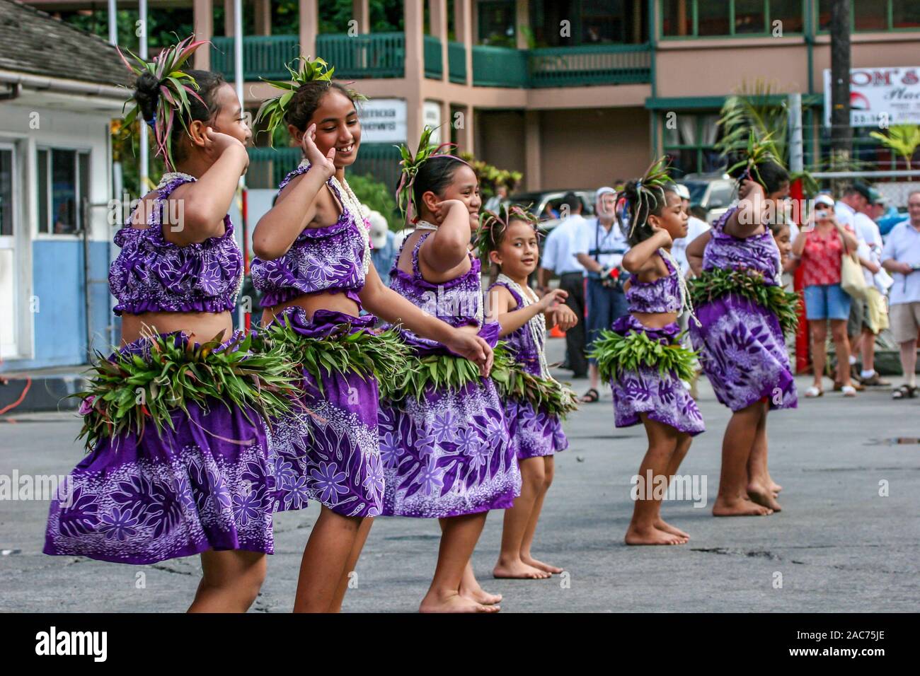 Performers doing traditional dances, Pago Pago, American Samoa South ...