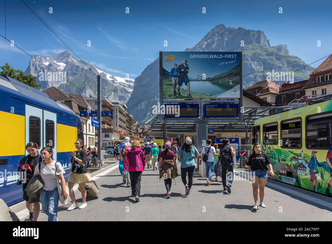 Grindelwald railway station, Interlaken, Switzerland Stock Photo - Alamy