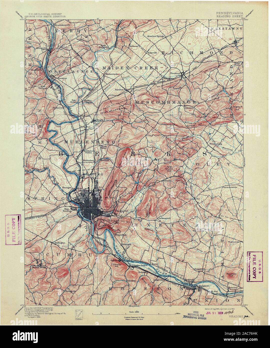 Reading pennsylvania map hi-res stock photography and images - Alamy