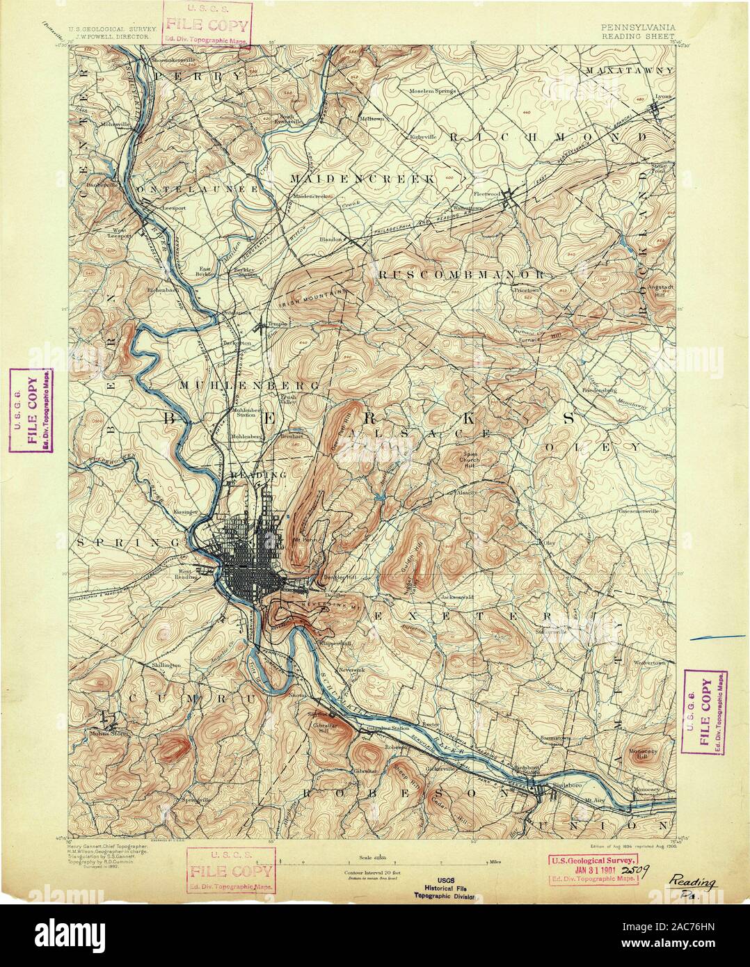 Reading pennsylvania map hi-res stock photography and images - Alamy