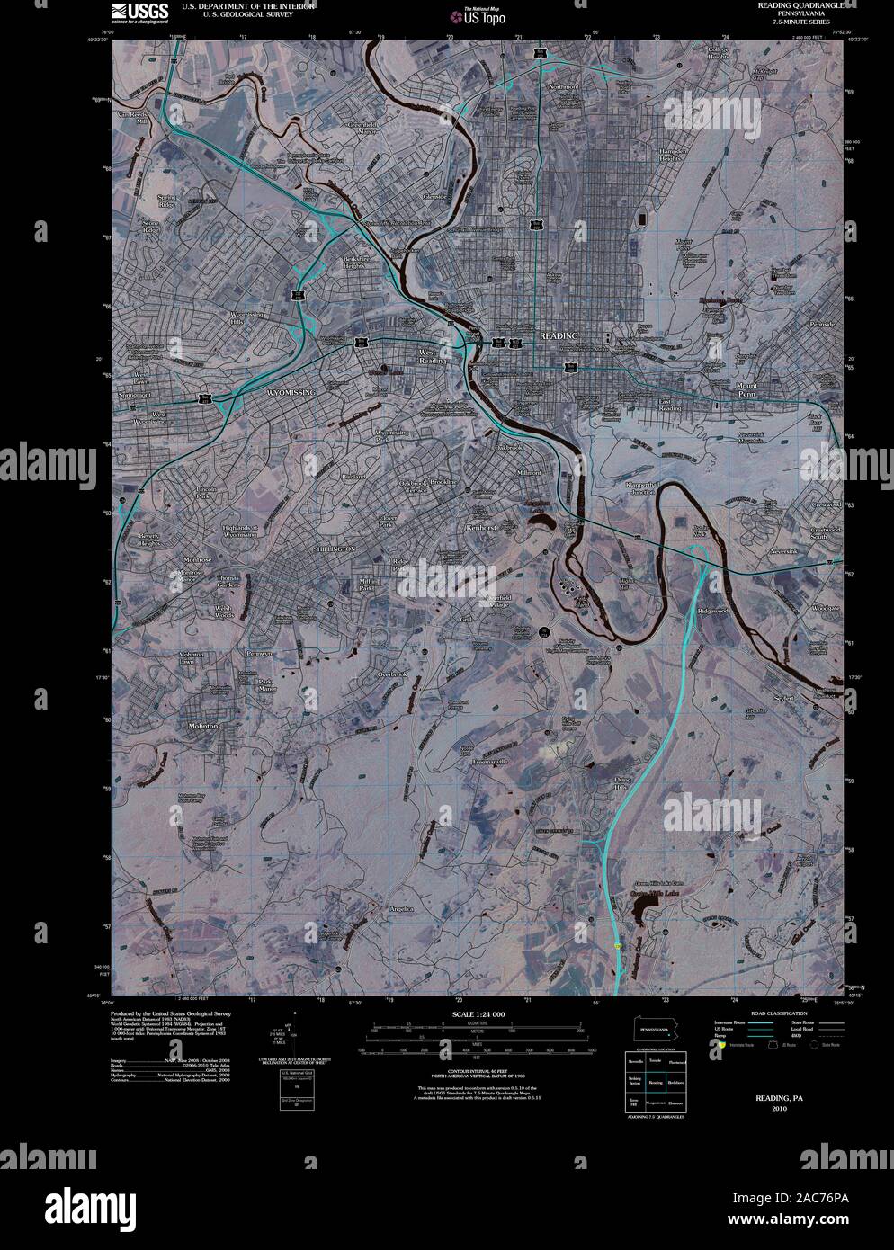 Reading pennsylvania map hi-res stock photography and images - Alamy