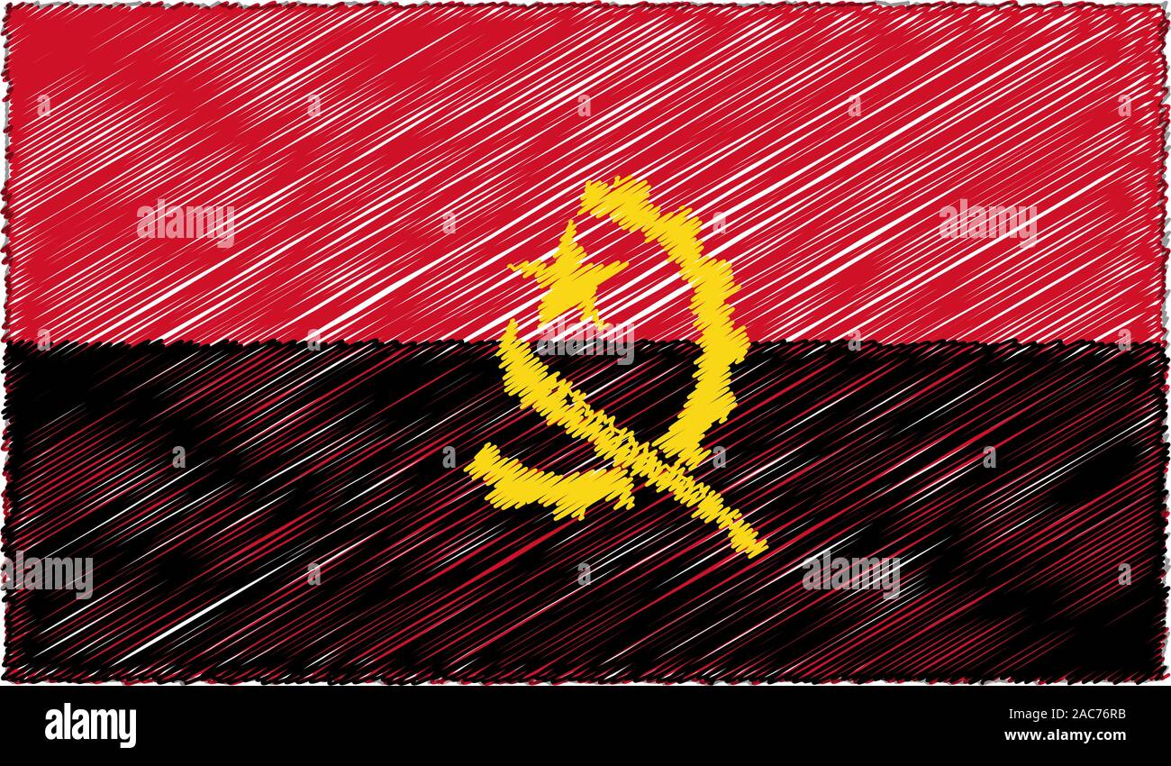 Vector Drawing of Sketch Style Angola Flag Stock Vector Image & Art - Alamy