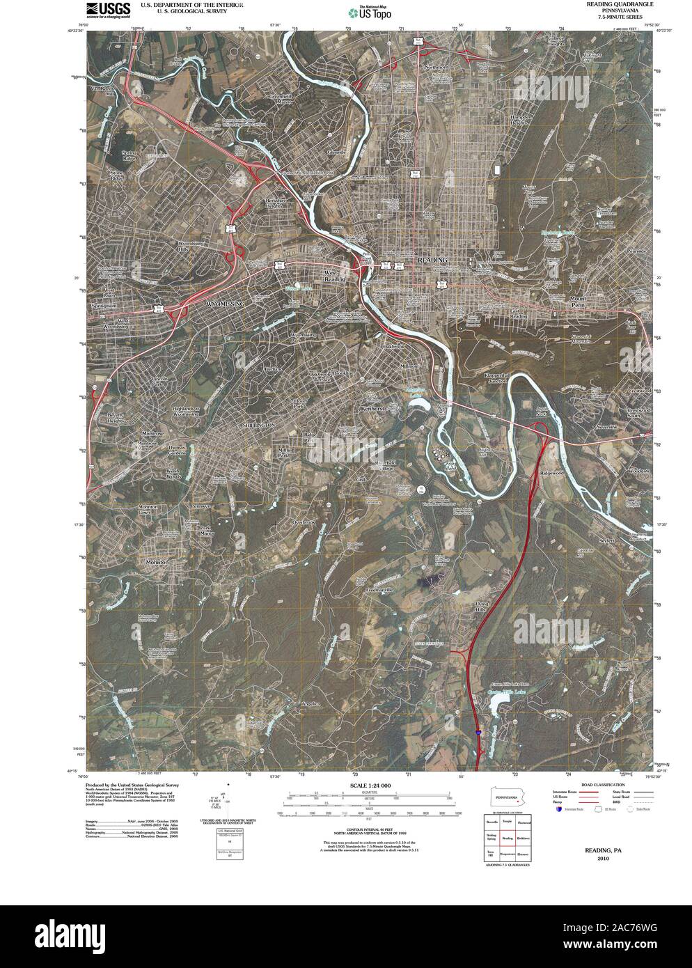 Reading pennsylvania map hi-res stock photography and images - Alamy