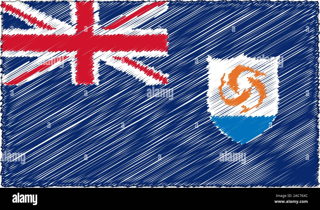 Vector Drawing of Sketch Style Anguilla Flag Stock Vector Image & Art ...