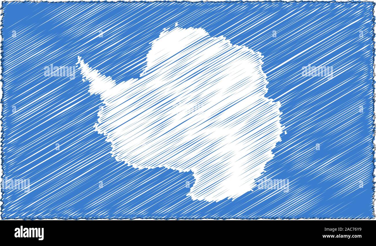 Vector Drawing of Sketch Style Antarctica Flag Stock Vector Image & Art ...