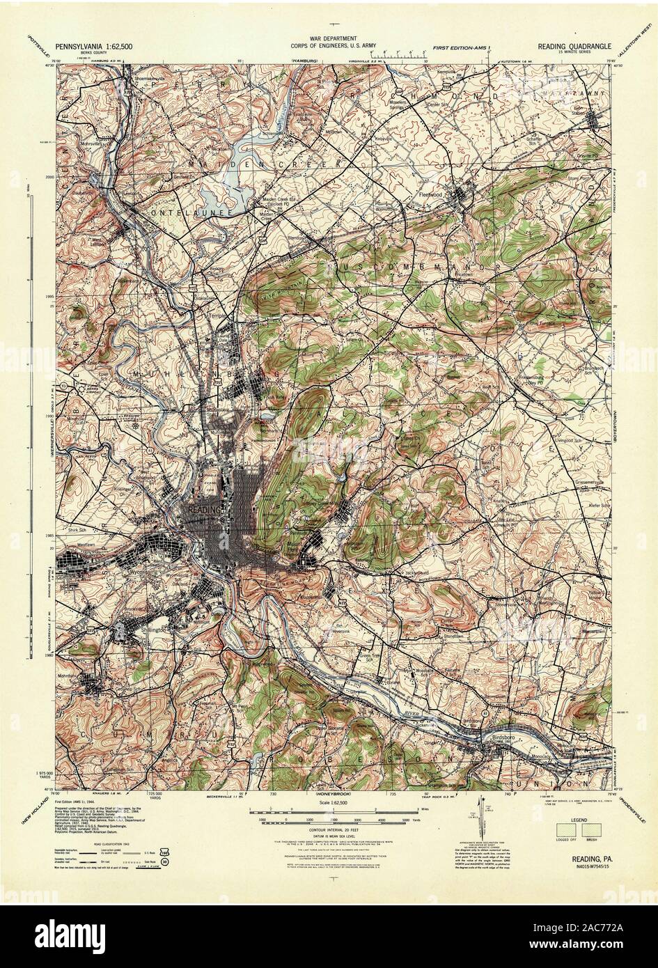 Reading pennsylvania map hi-res stock photography and images - Alamy