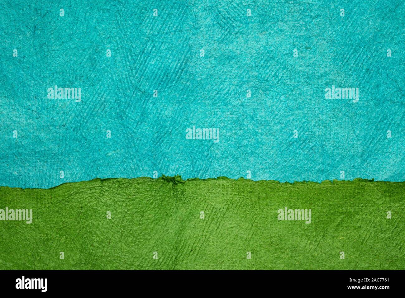 green and blue abstract landscape created with colorful sheets of ...