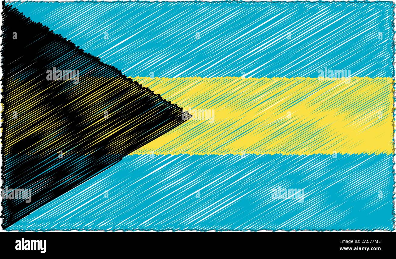 Vector Drawing of Sketch Style Bahamas Flag Stock Vector Image & Art ...