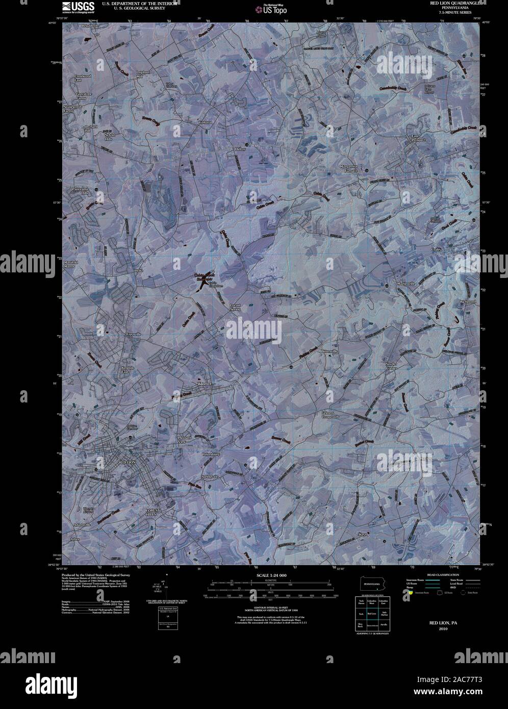 Map of red lion pennsylvania hi-res stock photography and images - Alamy