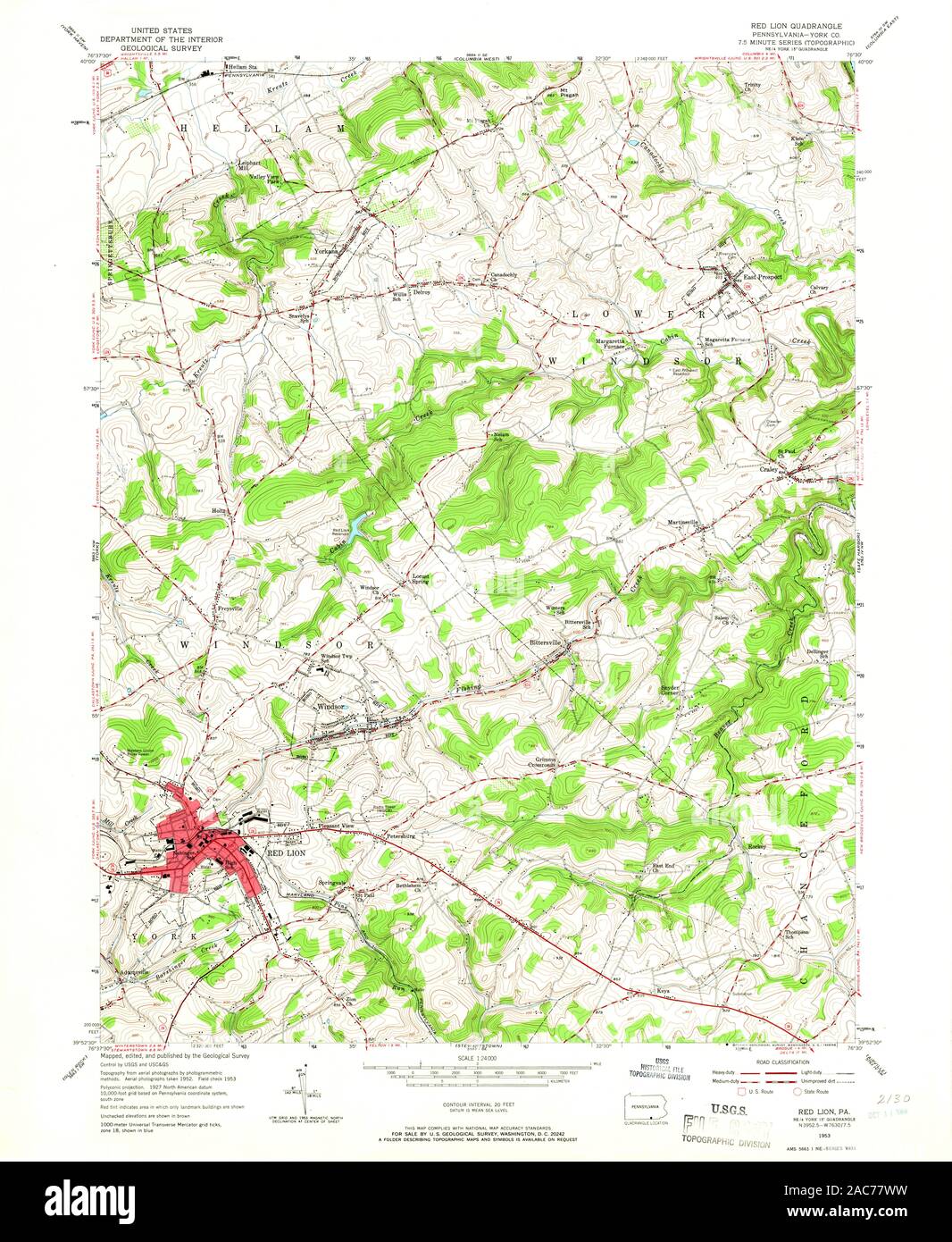 Map of red lion pennsylvania hi-res stock photography and images - Alamy
