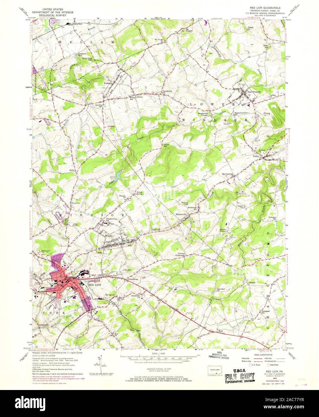 Map of red lion pennsylvania hi-res stock photography and images - Alamy