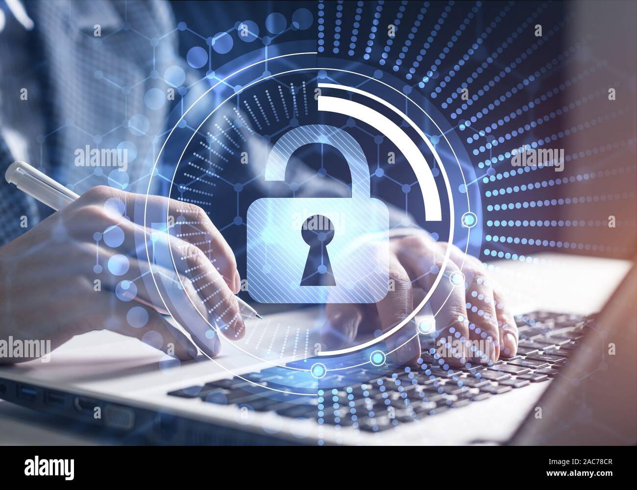 Digital cybersecurity and network protection Stock Photo - Alamy