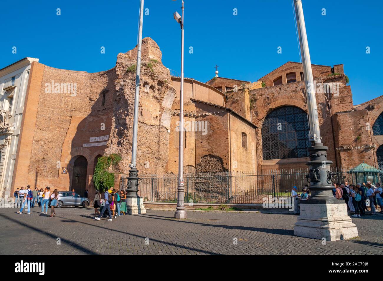 Rome, Italy - 2710.2019: Baths of Diocletian were the largest of the ...