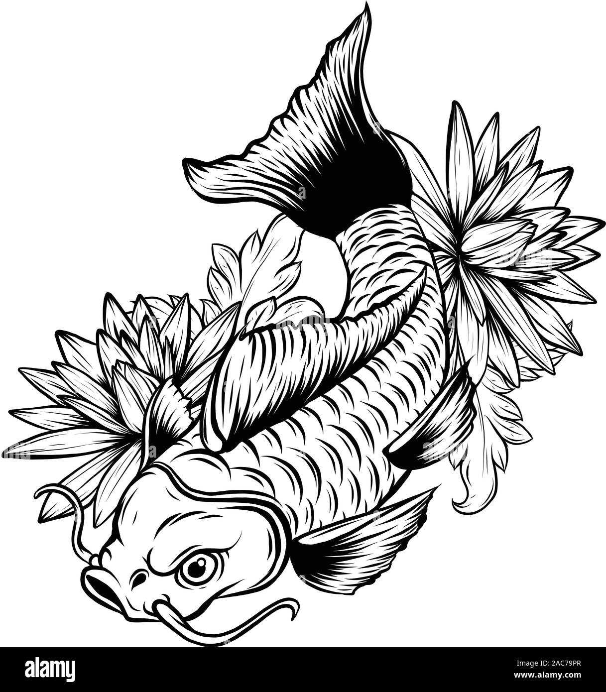 drawn chinese fish swimming in the water Stock Vector Image & Art - Alamy