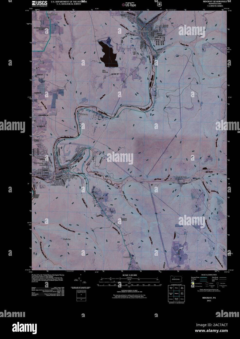 Map of ridgway pennsylvania hi-res stock photography and images - Alamy