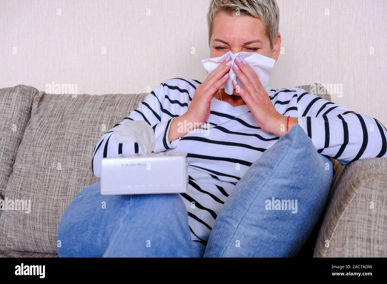 Portrait of colds. Medical symptom. Medical care. Symptom of allergy ...
