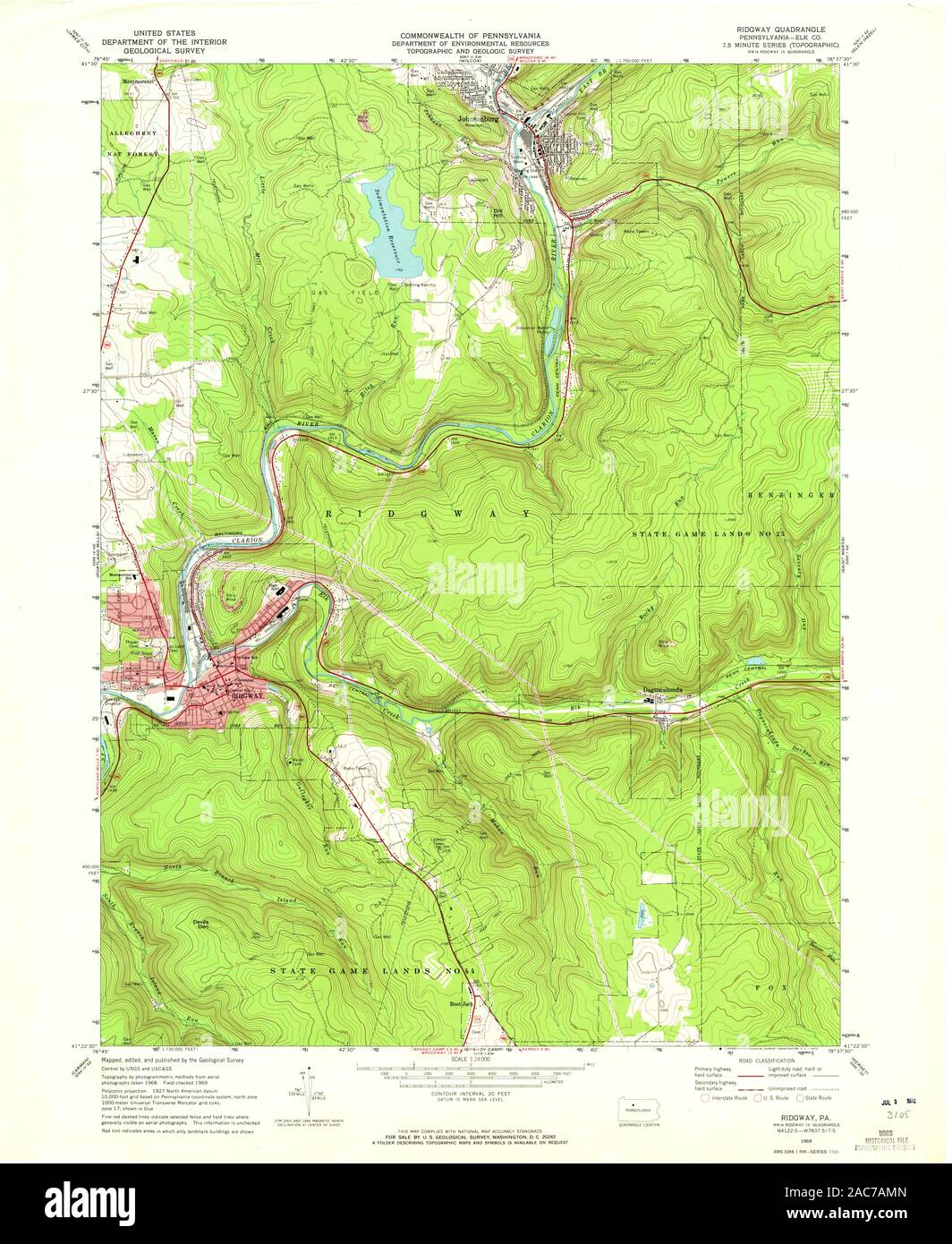 Map of ridgway pennsylvania hi-res stock photography and images - Alamy