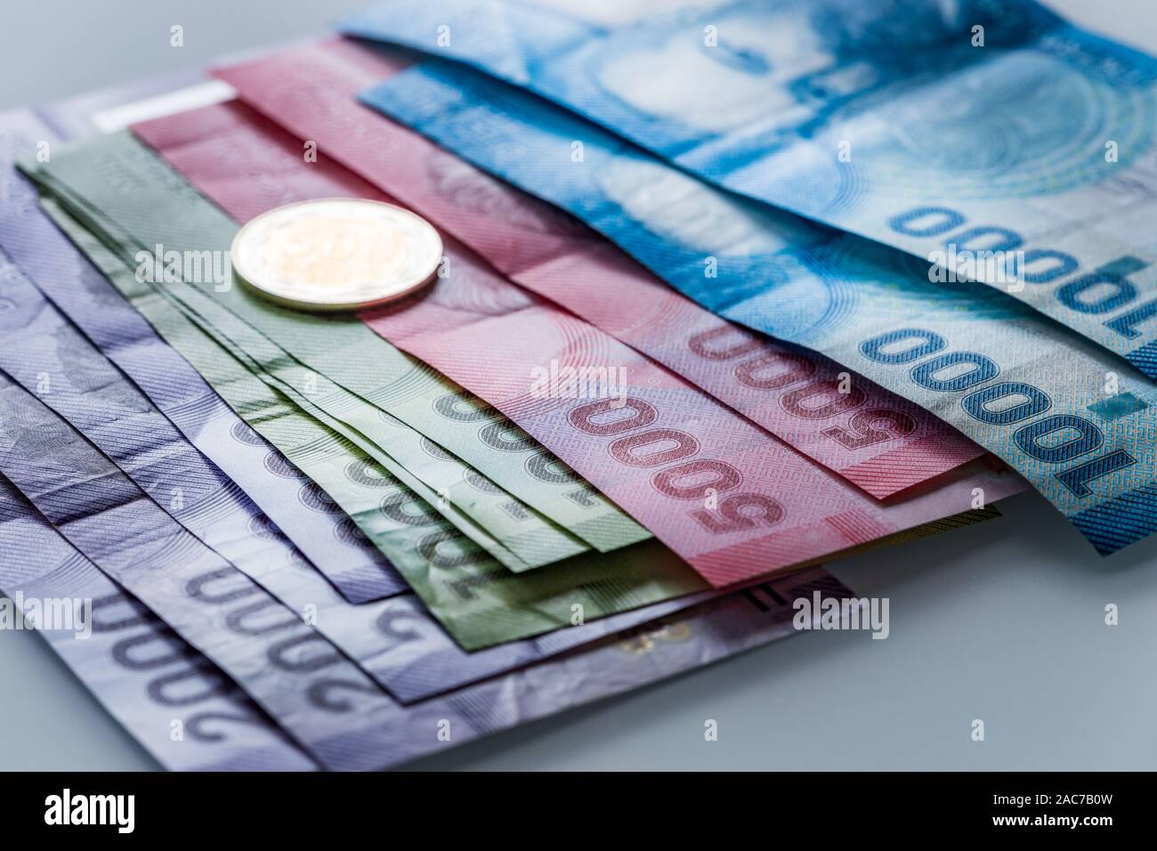 Chilean Banknotes Chile Money Stock Photos & Chilean Banknotes Chile ...