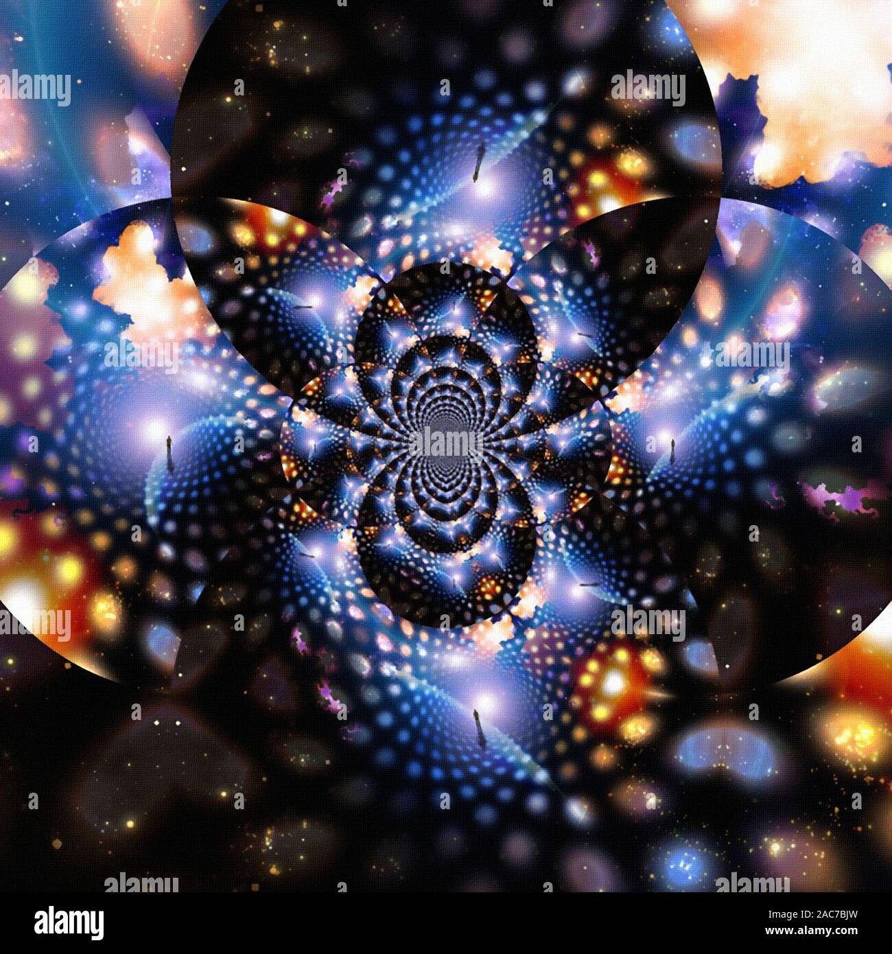 Wanderer of eternity. Man in endless spaces. Surreal digital art Stock ...