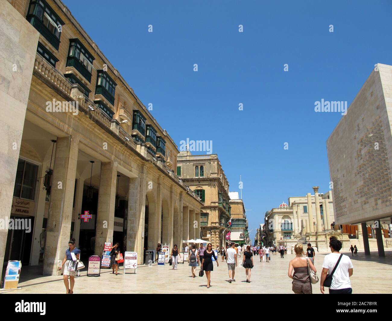 Modern building of the Maltese Parliament, Valletta, Republic of Malta ...
