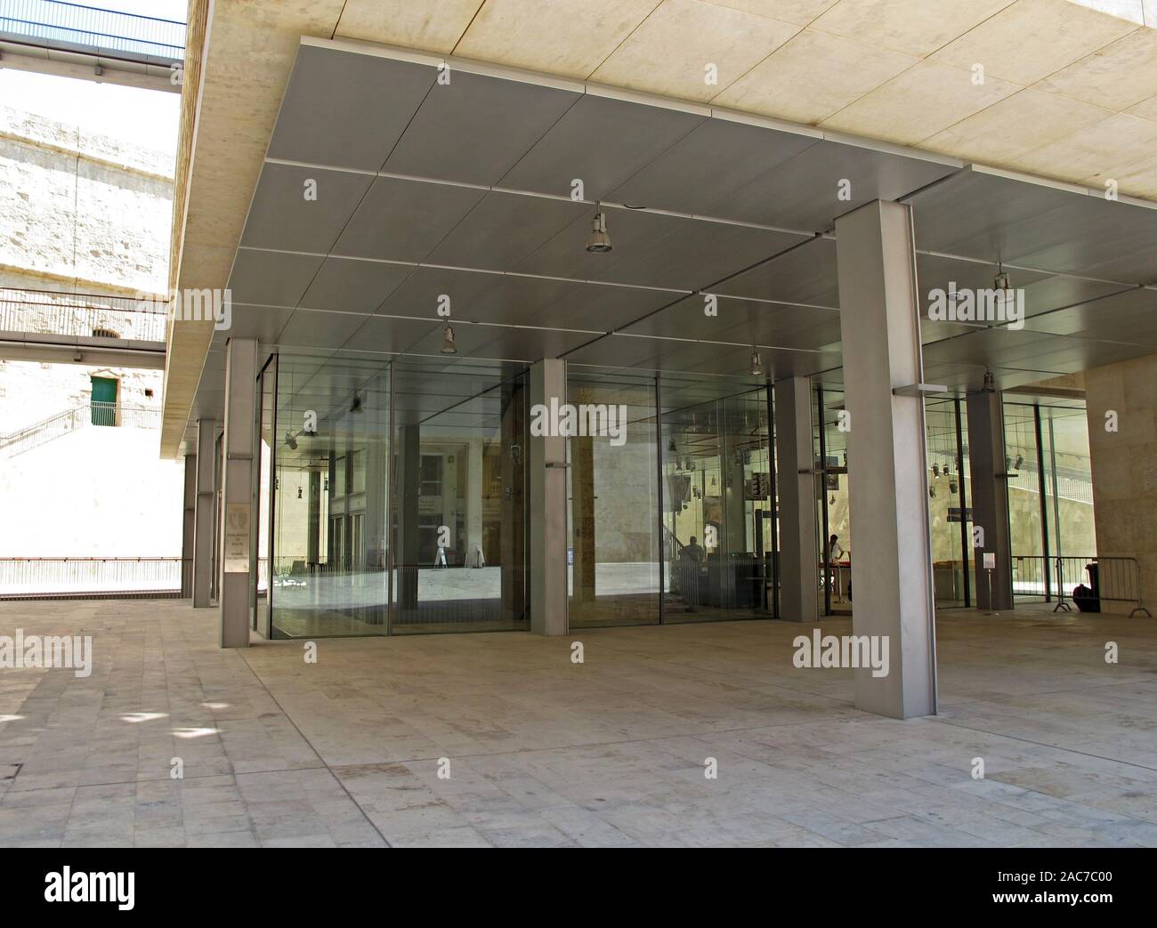 Modern building of the Maltese Parliament, Valletta, Republic of Malta ...