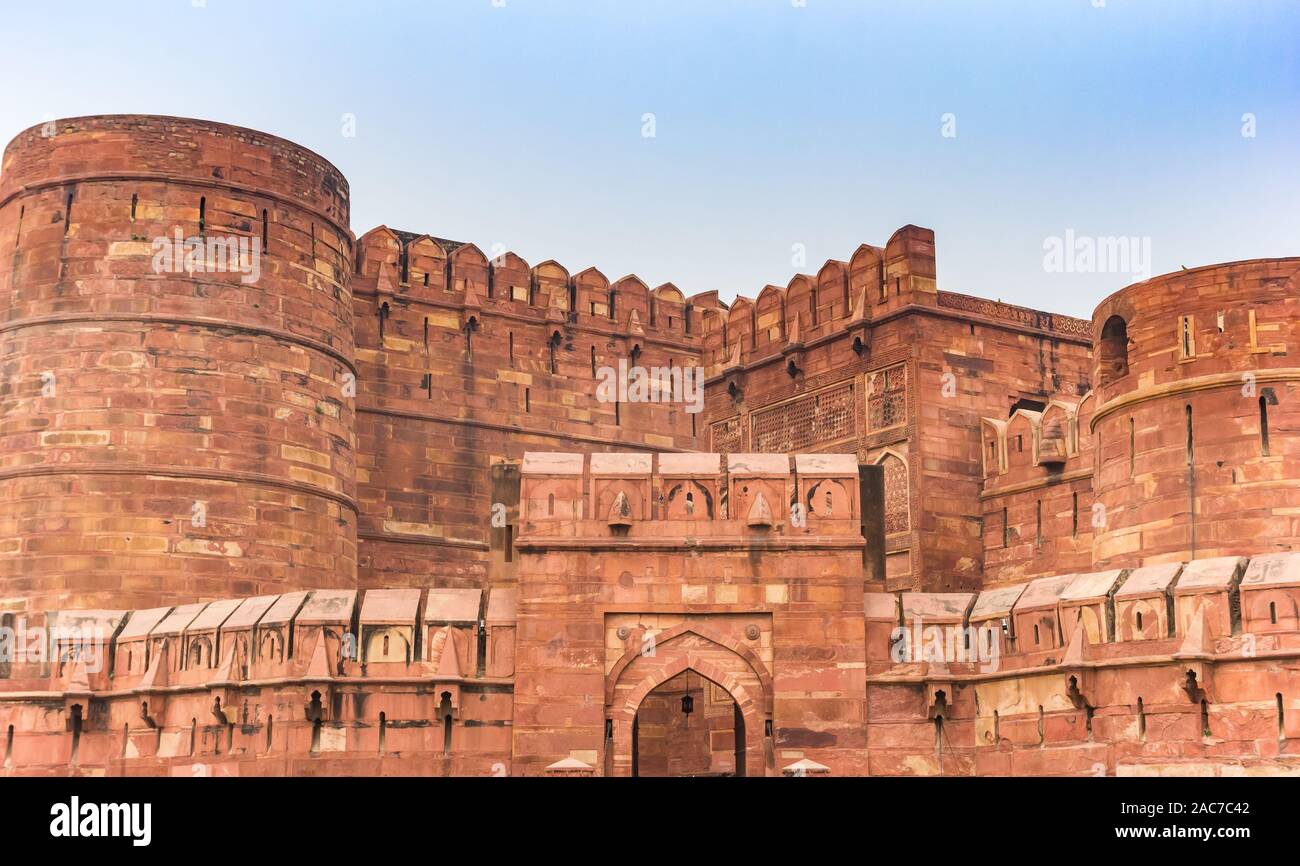 Delhi Gate of the Red Fort in Agra, India Stock Photo - Alamy