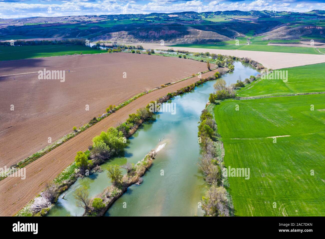 Watercourse and farm land Stock Photo - Alamy