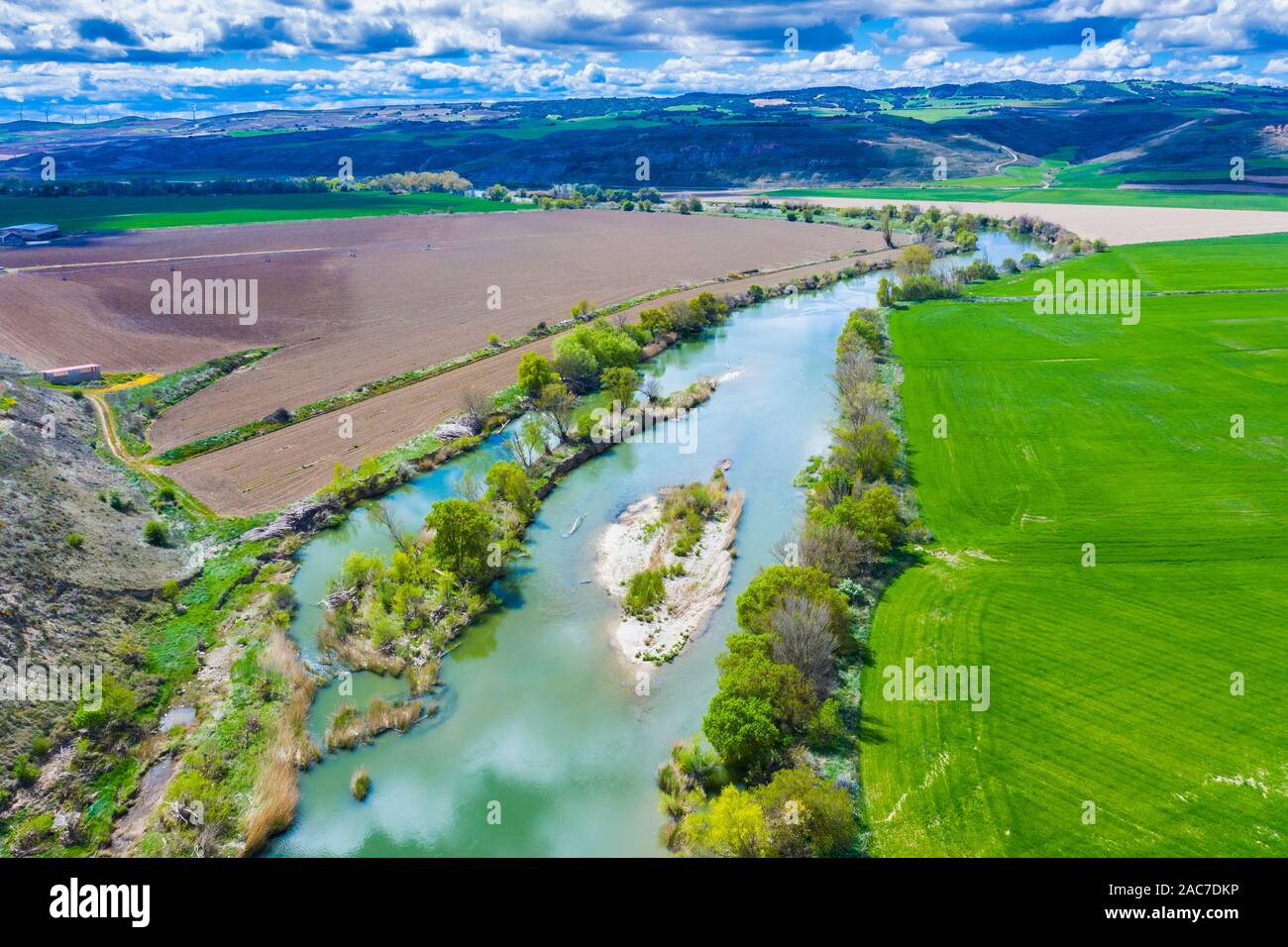 Aerial view farm river hi-res stock photography and images - Alamy