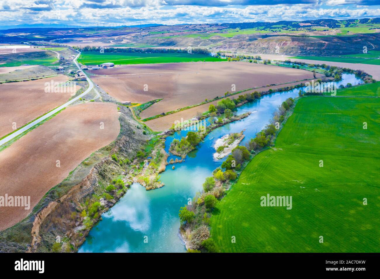 Watercourse and farm land Stock Photo - Alamy