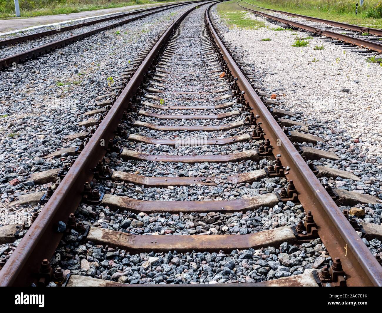Rail tracks junction point hi-res stock photography and images - Alamy