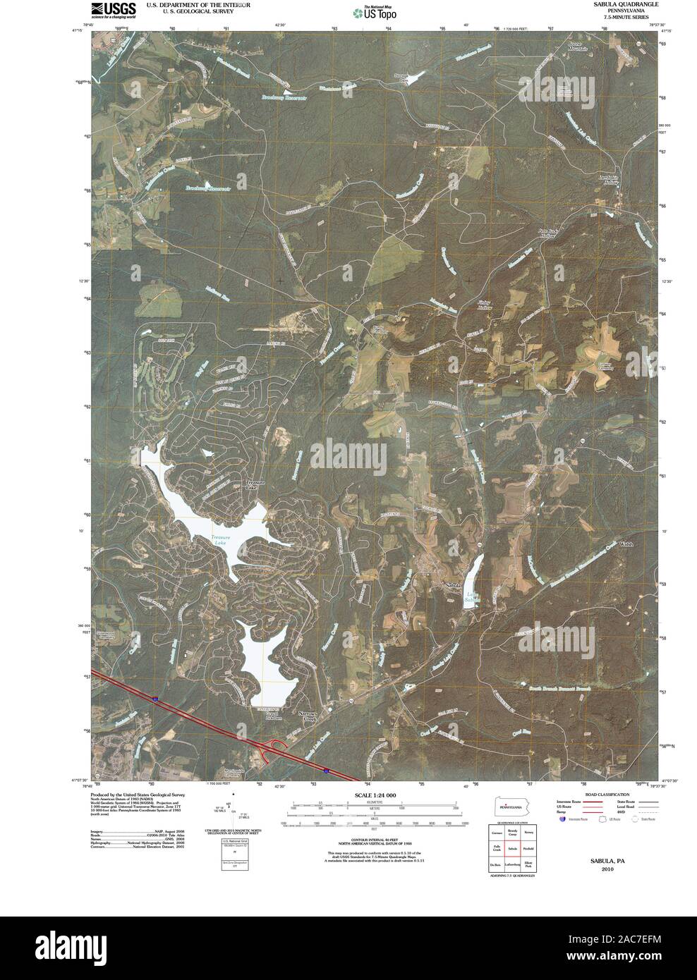 USGS TOPO Map Pennsylvania PA Sabula 20100622 TM Restoration Stock ...