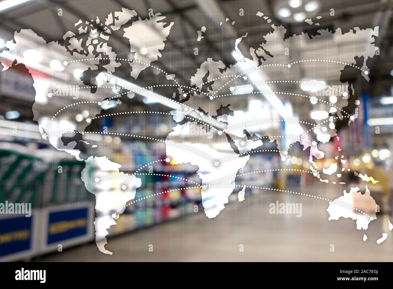 Import Export concept. Map Global Logistics Partnership Stock Photo - Alamy
