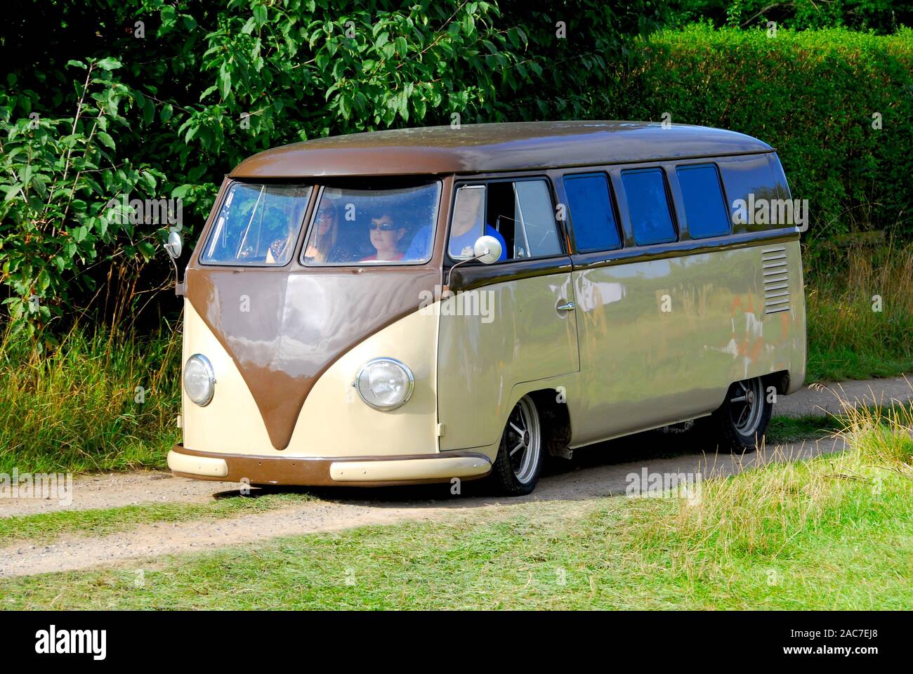 Volkswagen vans on exhibition at a classic car show held in Orpington ...