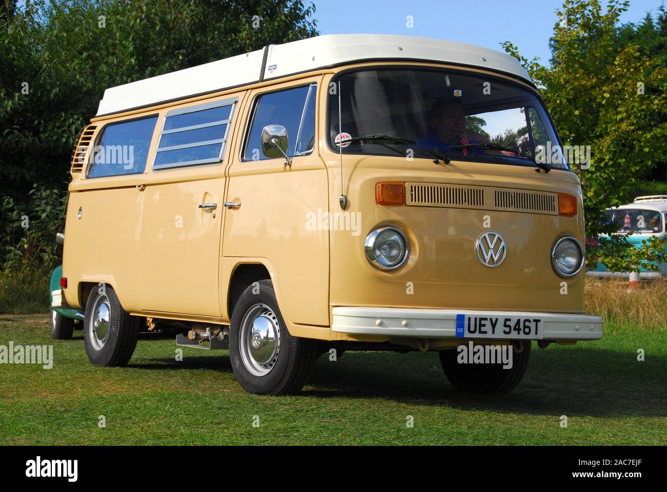 Volkswagen vans on exhibition at a classic car show held in Orpington ...
