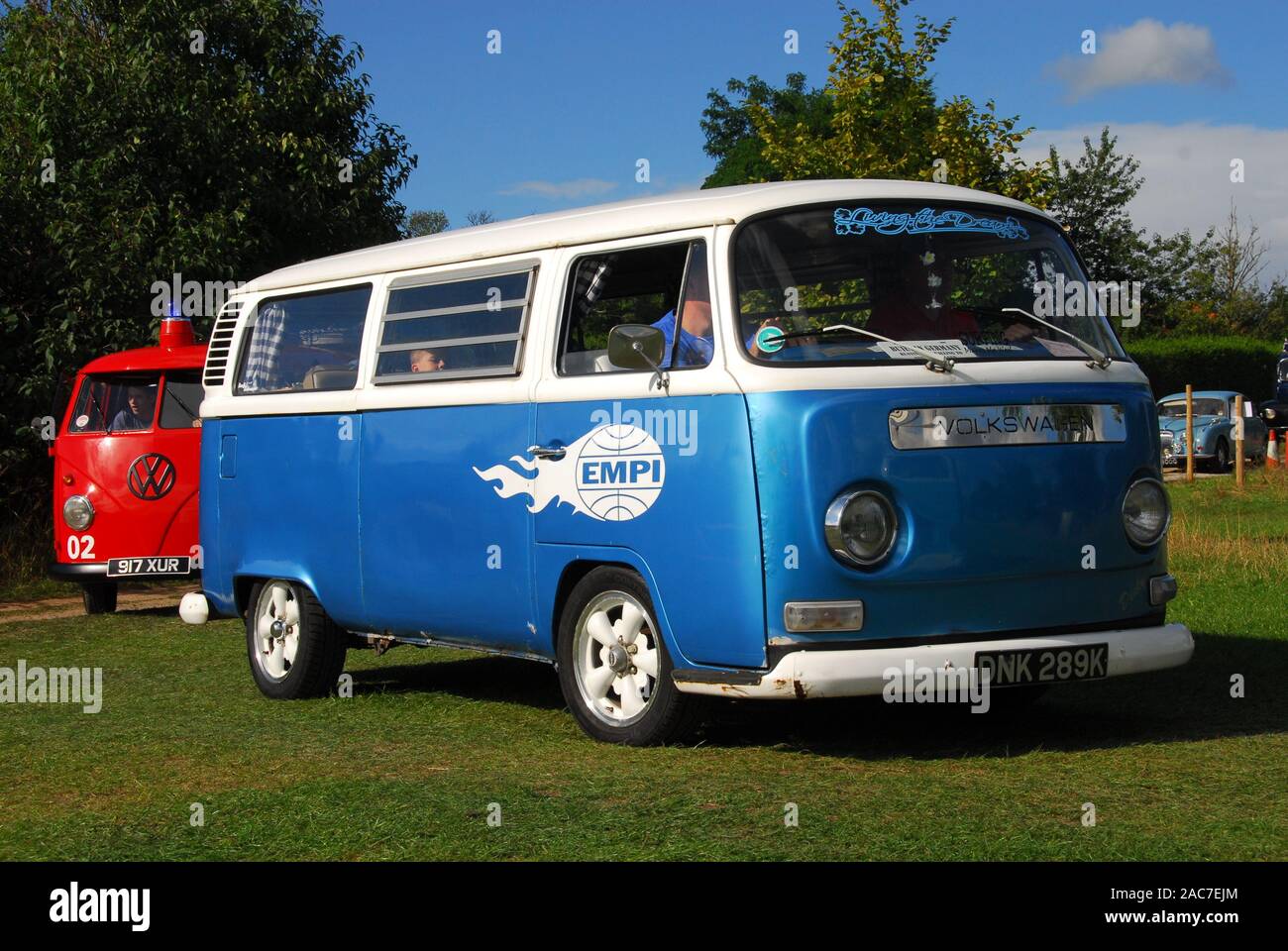 Volkswagen vans on exhibition at a classic car show held in Orpington ...
