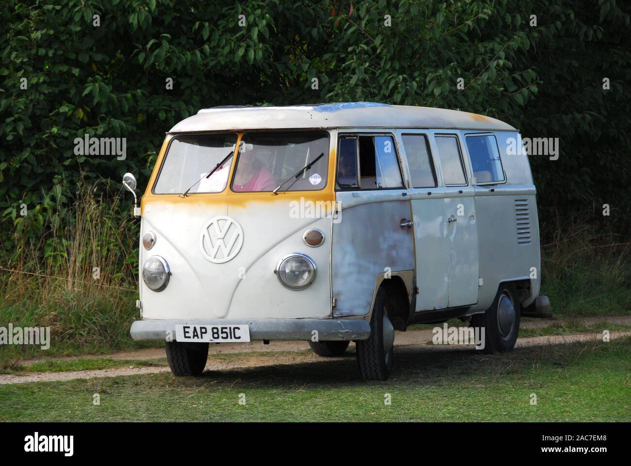 Volkswagen vans on exhibition at a classic car show held in Orpington ...