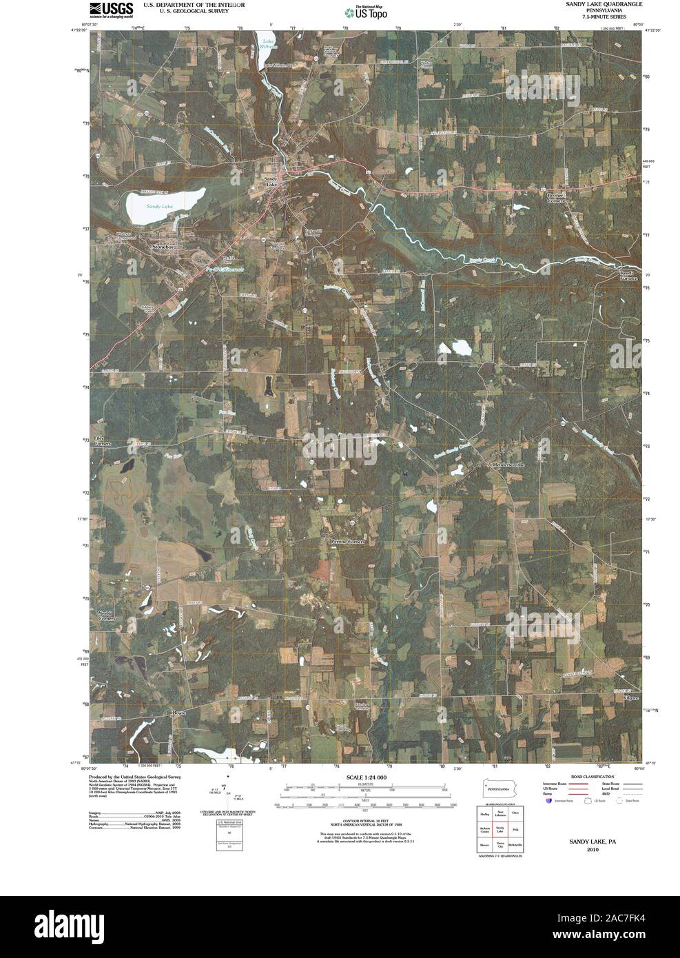 Sandy lake pennsylvania map hi-res stock photography and images - Alamy