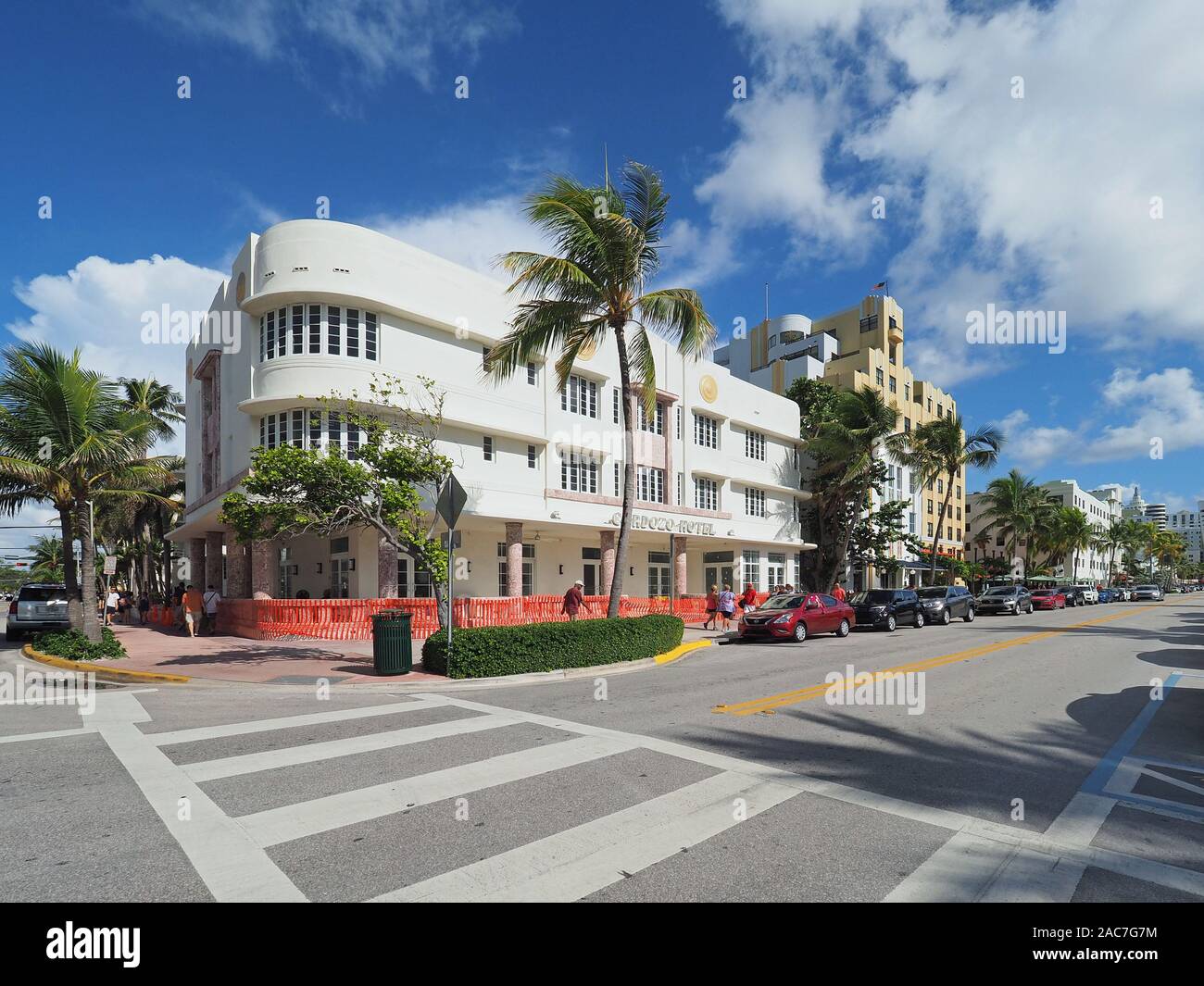 Miami Beach, Florida - August 5, 2018 - Restored Art Deco buildings on ...