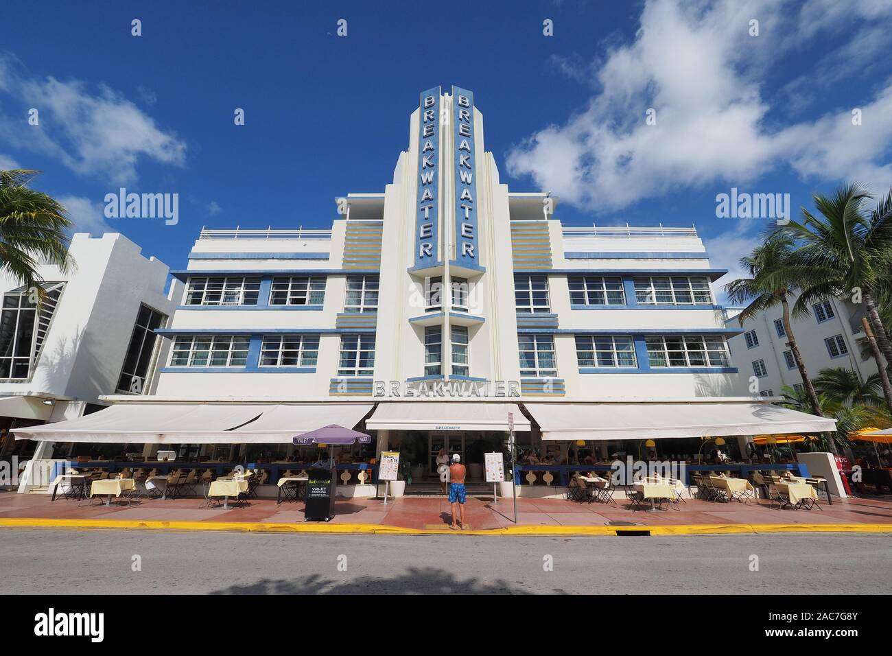 Miami Beach, Florida - August 5, 2018 - Restored Art Deco buildings on ...