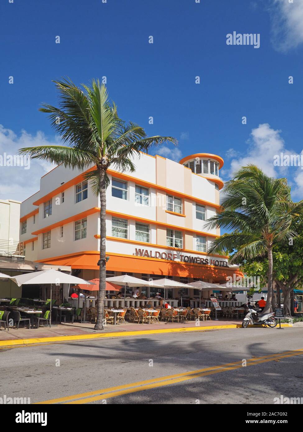 Miami Beach, Florida - August 5, 2018 - Restored Art Deco buildings on ...