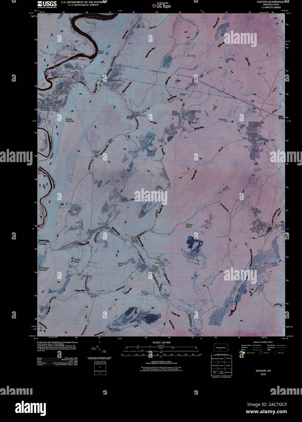 Map of saxton pennsylvania hi-res stock photography and images - Alamy