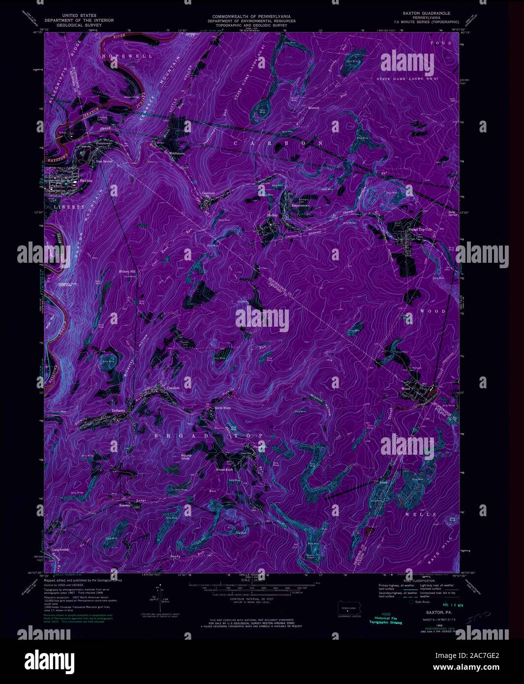 Map of saxton pennsylvania hi-res stock photography and images - Alamy