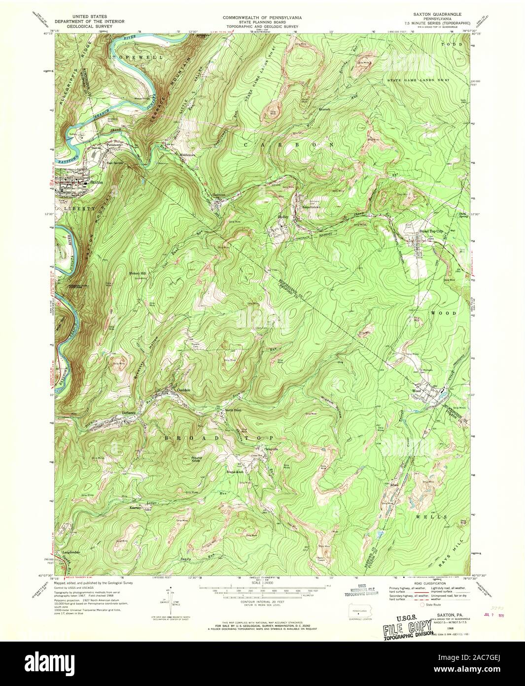 Saxton pennsylvania map hi-res stock photography and images - Alamy