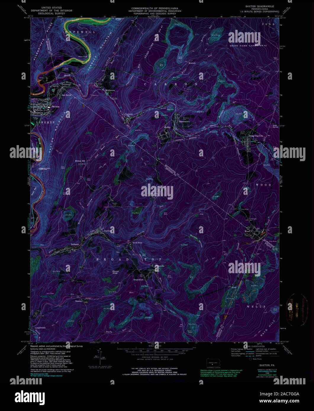 Map of saxton pennsylvania hi-res stock photography and images - Alamy