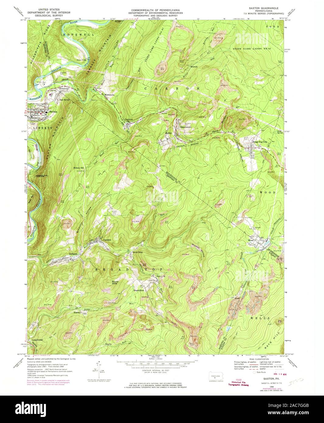 Saxton pennsylvania map Cut Out Stock Images & Pictures - Alamy