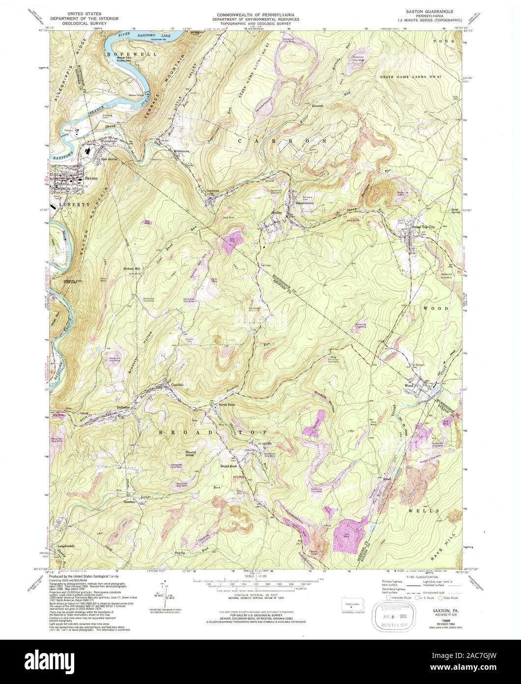 Saxton pennsylvania map Cut Out Stock Images & Pictures - Alamy